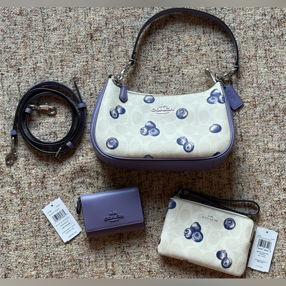 Coach | Bags | Coach Terry Shoulder Bag In Blueberry Print | Poshmark
